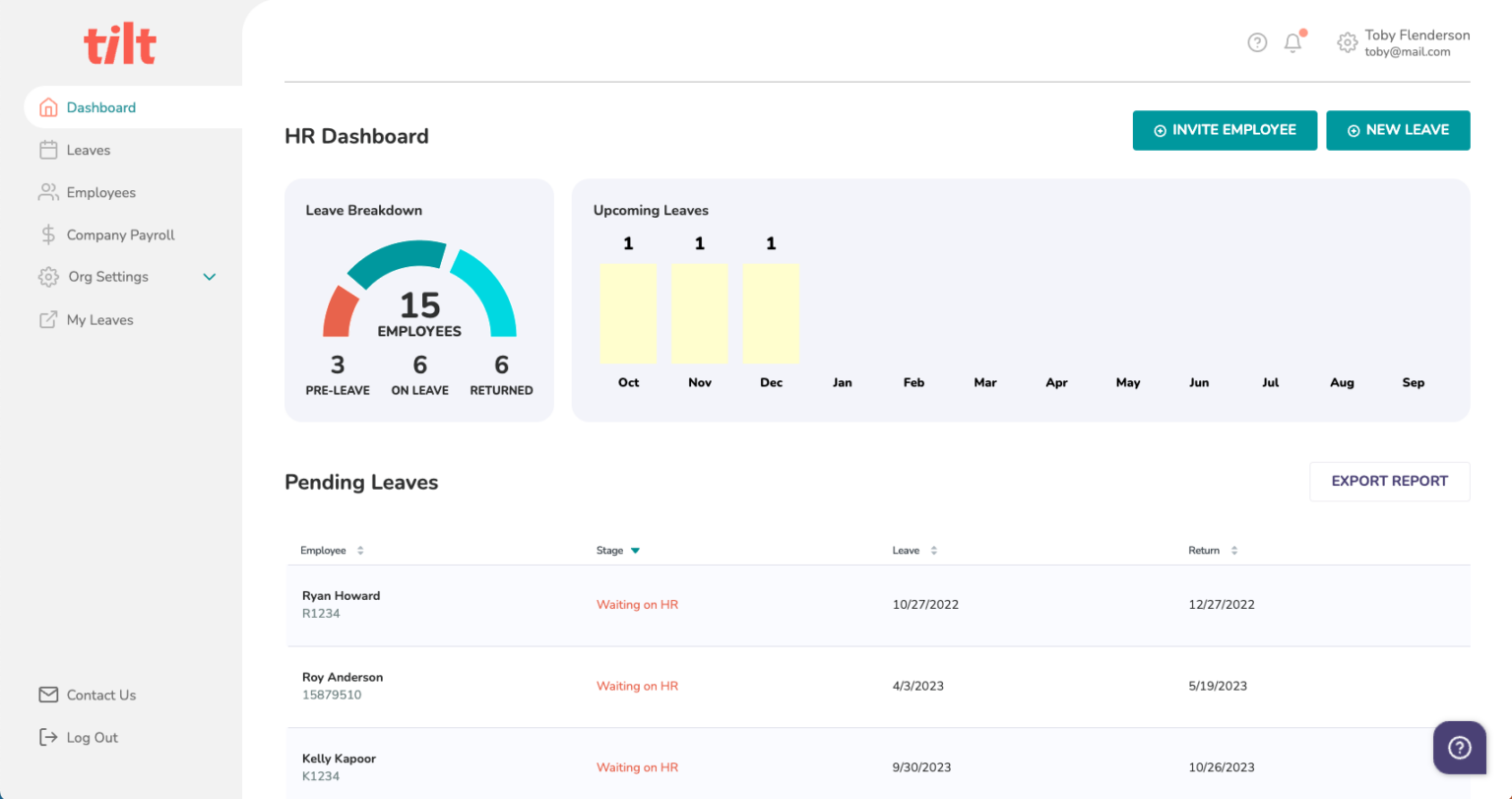 HR Dashboard - hellotilt.com