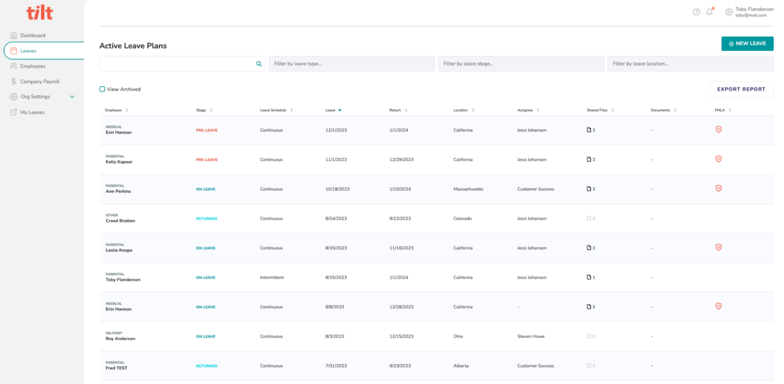 Components of a Modern Leave of Absence Management System - Tilt